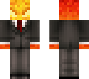 Fire guy in suit | Minecraft Skin
