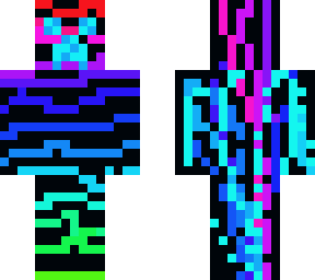 Neon rainbow creeper made for Minecraft skindex and for any server which is for | Minecraft Skin