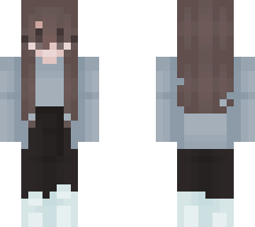 Brunette~//ice blue | Minecraft Skin