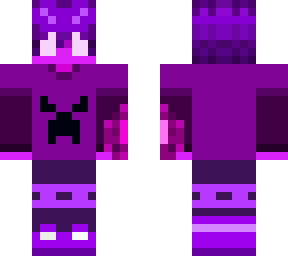 Neon boy with purple hair | Minecraft Skin