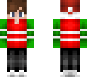 Red and Green Christmas Sweater Skin | Minecraft Skin