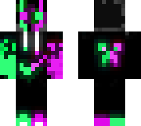 creeper purple and green fire | Minecraft Skin