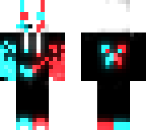 Neon Gamer (Red fire & Blue Fire) | Minecraft Skin