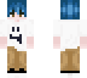 Blue-haired guy reupload with brown eyes | Minecraft Skin