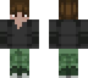 Baggy pants with dark Grey sweater | Minecraft Skin