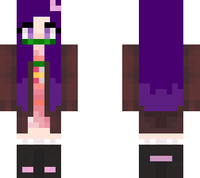 Nezuko witth Purple Hair and eyes | Minecraft Skin