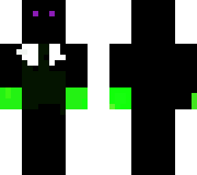 purple eyed slime man with black head | Minecraft Skin