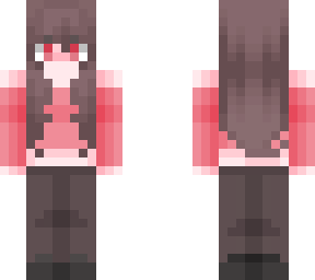 Red Girl (I made this skin with only one color!) | Minecraft Skin