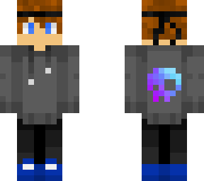 RGB Aesthetic Boy - Gray Hoodie | Minecraft Skin