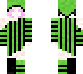 Neon Lime Green Stripes Black Rave Raver | Minecraft Skin