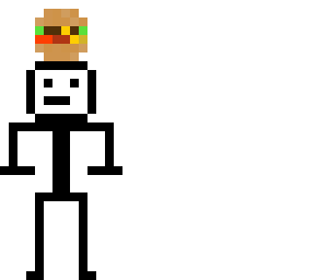 Stickman w/ burger | Minecraft Skin