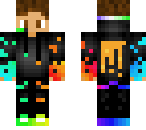 Cool RGB boy fire | Minecraft Skin