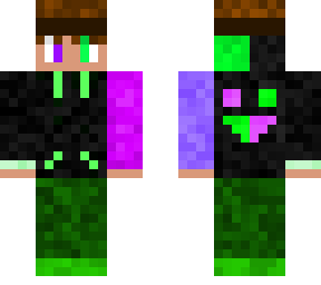 green and purple masked man unmasked | Minecraft Skin