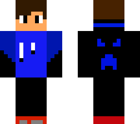 Blue gamer with new creeper design | Minecraft Skin