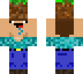 noob holding grass | Minecraft Skin