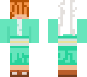 White hair girl with Orange bangs? | Minecraft Skin