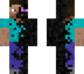 A Steve half Possessed by an Enderman | Minecraft Skin