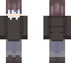 black sweater woth collar | Minecraft Skin