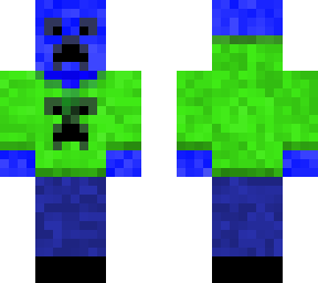 Minecraft Blue Creeper Hoodie Skin