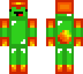 Green Fire Noob | Minecraft Skin