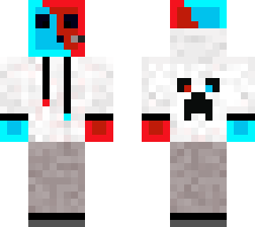 Cool red and blue gamer slime | Minecraft Skin