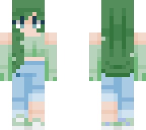 Juniper green hair girl | Minecraft Skin