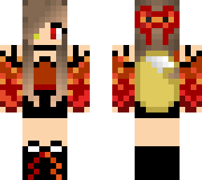 Fire Wolf Girl | Minecraft Skin
