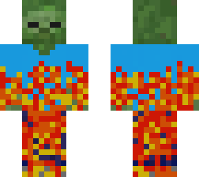 on fire zombie | Minecraft Skin