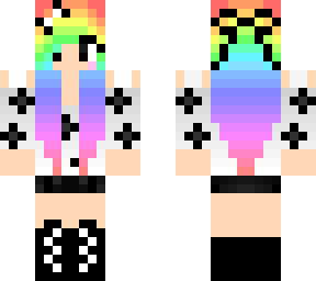 Rainbow hair girl | Minecraft Skin