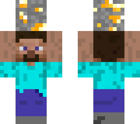 Steve who carry a Gold Ore | Minecraft Skin