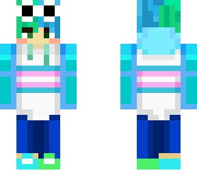 green and blue split dye | Minecraft Skin