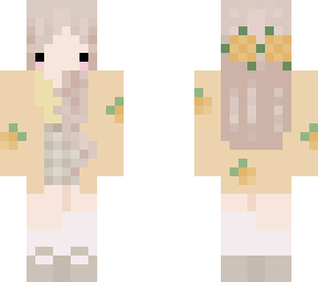 Kawaii apricot chibi girl | Minecraft Skin