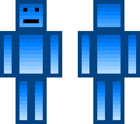 Blue man, Dark outline, Straight face | Minecraft Skin