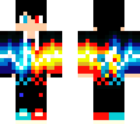 fire water gamer boy | Minecraft Skin