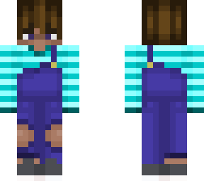 steve boy overall brow_hair blue cyan slim modern minecraft eboy ...