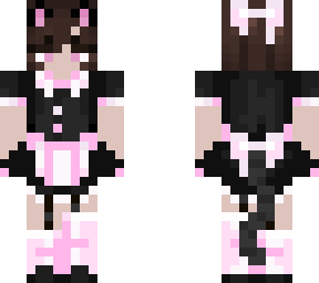 Pink maid with cat ears fix | Minecraft Skin