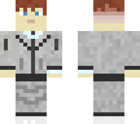 Boy Skin With Gray Tech Fleece and Diamond Jewelry | Minecraft Skin