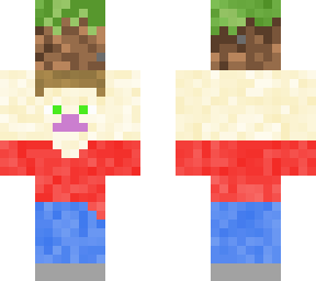 Dude holding a grass block | Minecraft Skin