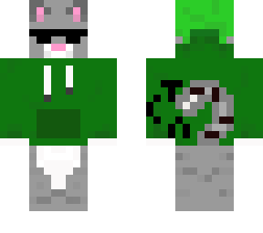 Green Gamer Cat with sunglasses | Minecraft Skin