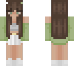 Green Cardigan Girl | Minecraft Skin