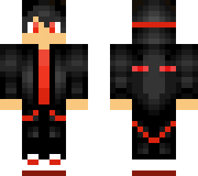 Red Gamer Boy with Enderman Eyes | Minecraft Skin