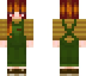 Girl In Green Overalls | Minecraft Skin