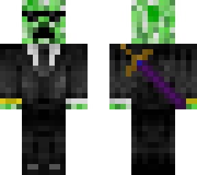 Dapper Creeper dude with a sword | Minecraft Skin