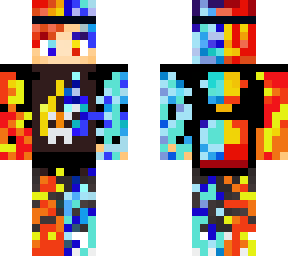 Blue Orange FIre Ice | Minecraft Skin