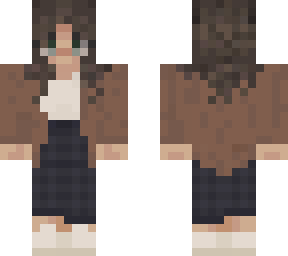 Brown cardigan wolf ears | Minecraft Skin