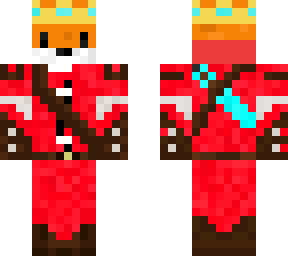 Red Cloaked Fox King | Minecraft Skin