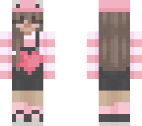 valentine pink frog girl skin | Minecraft Skin