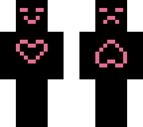 happy and sad pink and bl;ack | Minecraft Skin