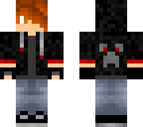 Light Brown Haired Emo- Black Creeper Jacket and Gloves! | Minecraft Skin