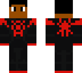 Miles Morales Into The Spiderverse Suit With No Mask | Minecraft Skin